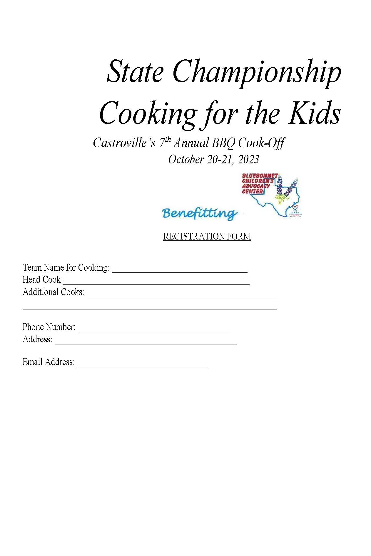2023 CBA State Championship BBQ Cook-Off - Bluebonnet Children's Center